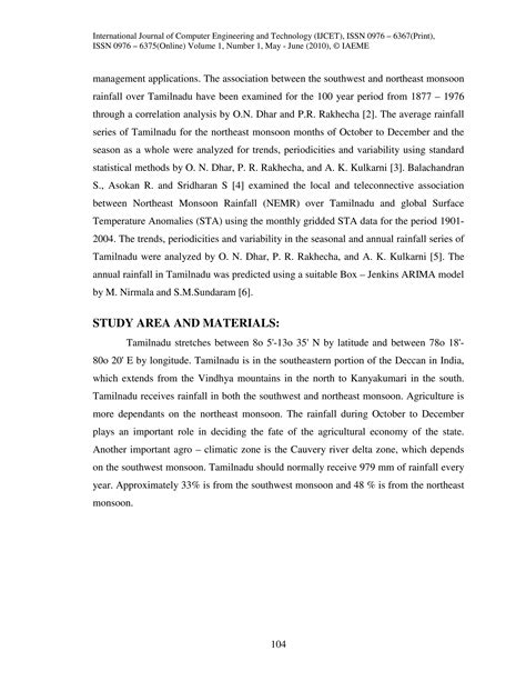 Modeling And Predicting The Monthly Rainfall In Tamilnadu Pdf