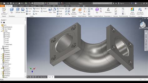 Modeling Practice Autocad Inventor Cad161s Unisa Autodesk Using Sweep Function Plan