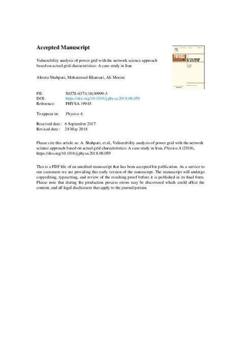pdf vulnerability analysis of power grid with the network science