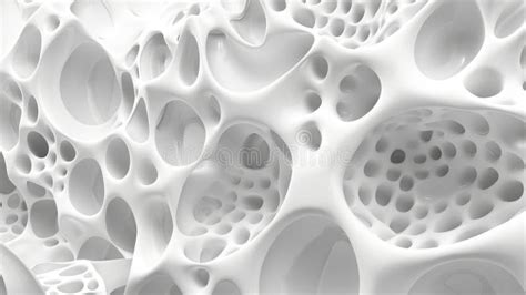 Abstract White Organic Structure With Holes Modern 3d Texture Design Aig51 Stock Illustration
