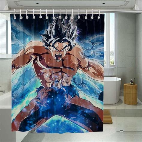 Hand Skill Dragon Ball Anime Shower Curtain Set Bathroom Set For
