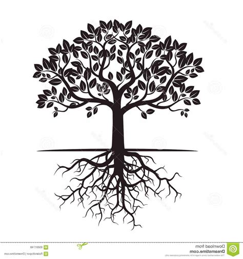 Black Tree With Roots Logo LogoDix