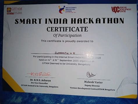 Sumanth K R On Linkedin Smartindiahackthon