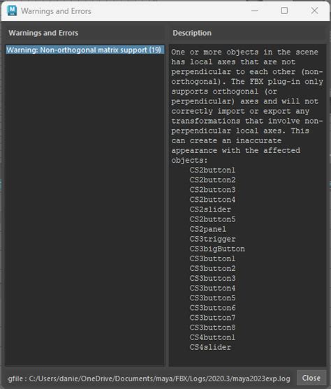 fbx export error message it s causing distortions in the models how
