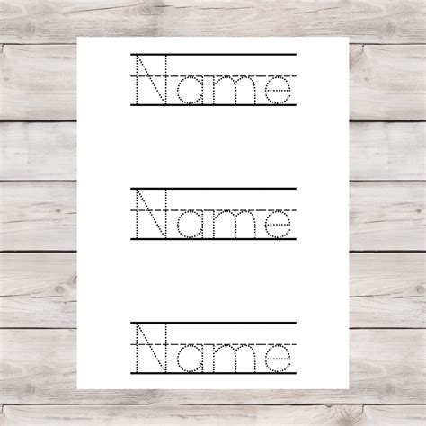 Custom Name Tracing Sheet Personalized Handwriting Worksheet Etsy