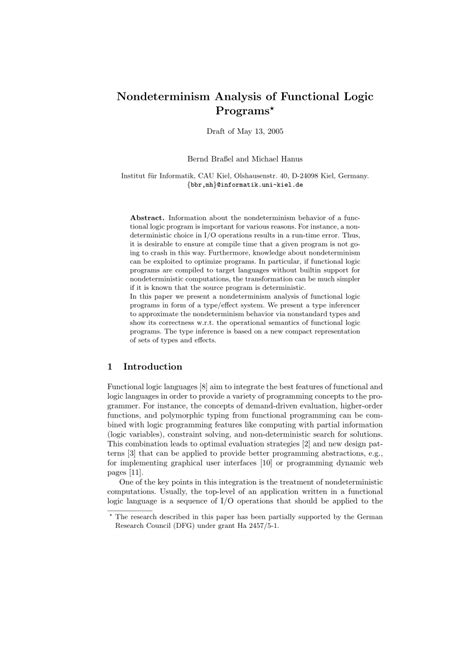 Pdf Nondeterminism Analysis Of Functional Logic Programs