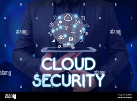 Conceptual Display Cloud Security Internet Concept Protect The Stored Information Safe