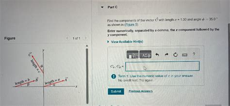 Solved Part C NFind The Components Of The Vector Vec C Chegg