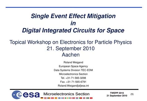 Ppt Single Event Effect Mitigation In Digital Integrated Circuits For Space Powerpoint
