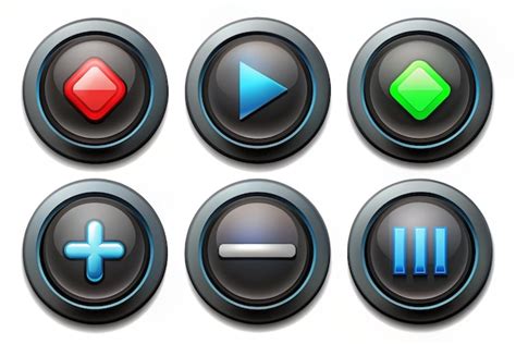 3d Set Of Pause And Play Buttons Player Concept Button Click Push The Button Start Forward