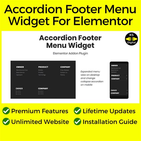 [latest] accordion footer menu widget for elementor wordpress plugin