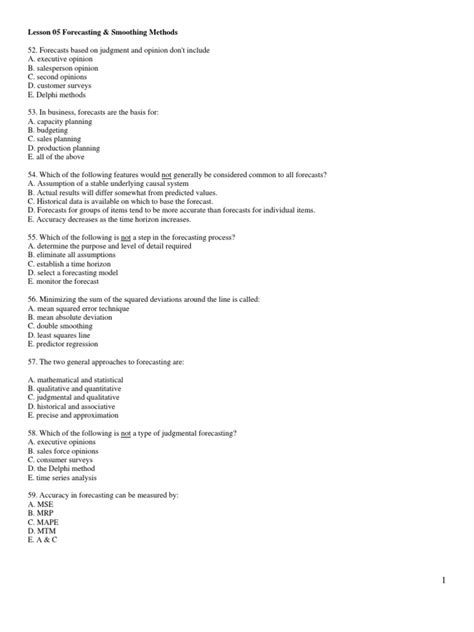 Lesson 05 Forecasting And Smoothing Methods Pdf Forecasting Mean