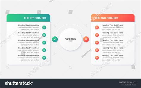 Process Workflow Features Options Comparison Chart Stock Vector Royalty Free