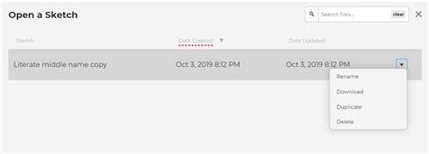 Update File Action To Match Design · Issue 1175 · Processingp5js Web Editor · Github