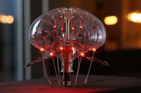 premium ai image bionic brain implant with glowing neural connections
