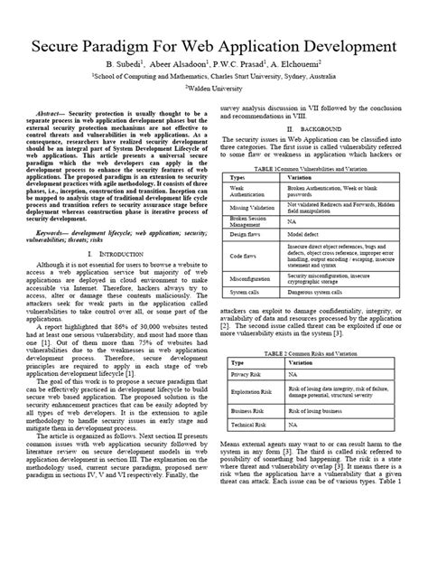Secure Paradigm For Web Application Development Pdf Security