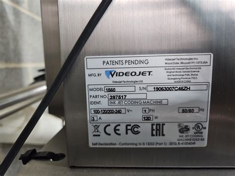 Videojet 1560 Ink Jet Coder Process And Packaging Machinery Services