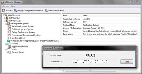 solved labview 2010 application builder not licensed w professional