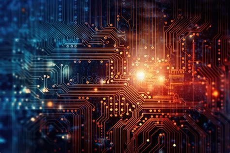 Minimalistic Abstract Background With Circuitry Patterns And Binary Code Symbolizing The