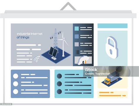 산업용 사물 인터넷 태양 전지판 풍력 터빈을 가진 똑똑한 대안 에너지 개념 온천에 대한 스톡 벡터 아트 및 기타 이미지 온천 인공지능 공장 산업 건물 Istock