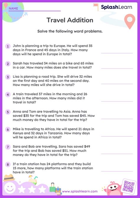 2 Digit Addition Word Problems Worksheets Free And Printable Splashlearn