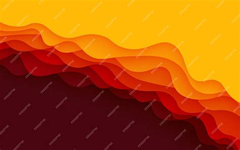Premium Vector Abstract Orange Red Color Dynamic Wavy Overlap Layers Papercut Background Eps10