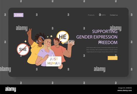Supporting Gender Expression Freedom Concept Joyful Allies Championing