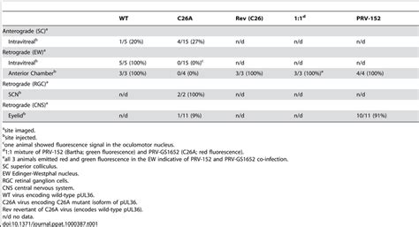 Summary Of Prv Neuroinvasion By Examination Of Trans Synaptically Download Table