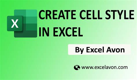 how to create cell style in excel
