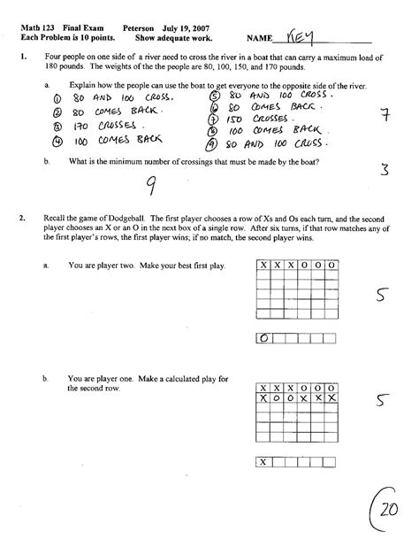 final exam with answer key for mathematics applied to the modern world