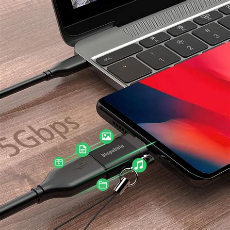 Blupebble Micro USB To Type C Adapter Micro USB Female To Type C Male OTG Adapter Compatible