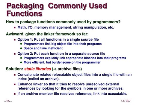 Cs 367 Linking Topics Static Linking Make Utility Object Files Ppt
