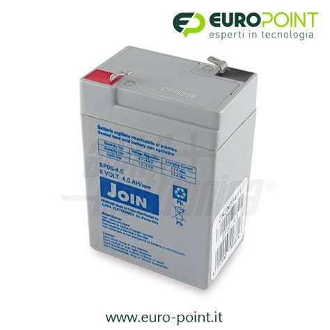BATTERIA RICARICABILE AL PIOMBO V Ah AGM PIOMBO Euro Point