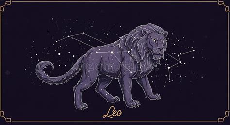 A Stylized Illustration Of A Lion Representing The Leo Zodiac Sign Is