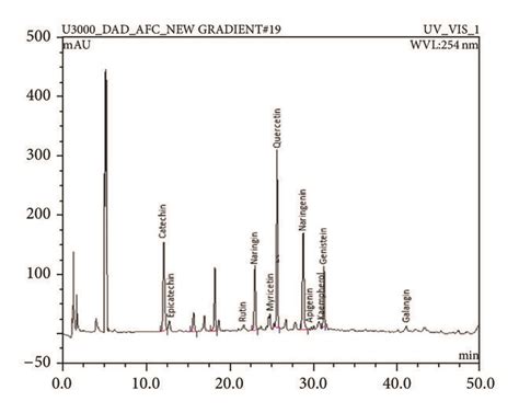 Hplc Chromatogram Of Curcuma Longa Rhizome Extract At Wavelength