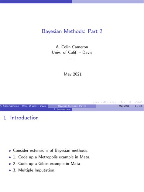 Bayes 2021 Part2 Pdf Econometrics Bayesian Inference