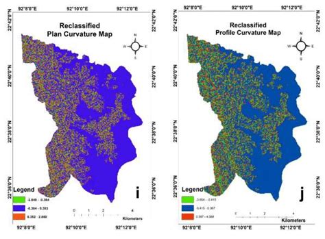 Reclassified Factors Map I Reclassified Plan Curvature Map And