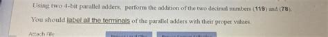 Solved Using Two 4 Bit Parallel Adders Perform The Addition