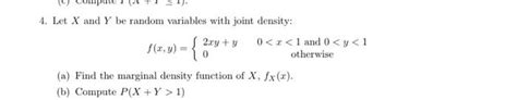 Solved 4 Let X And Y Be Random Variables With Joint