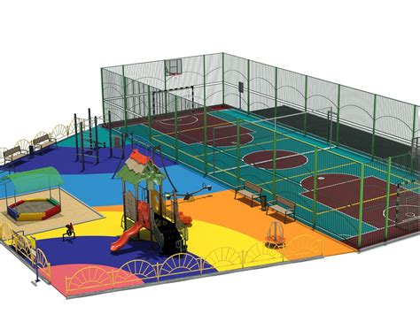 Спортивно игровая площадка с комплексом ИКД 001 Готовые решения