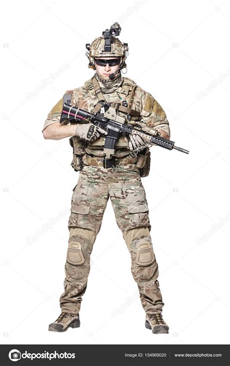 Us Army Ranger With Weapon Stock Image Image Of Field