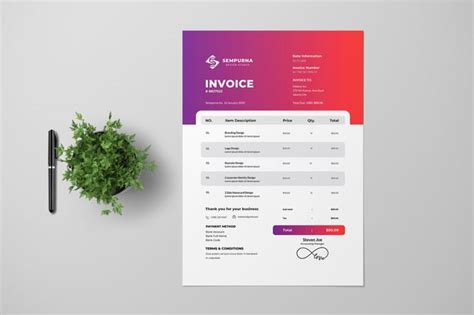 Ui Ux Business Invoice Design Template Place