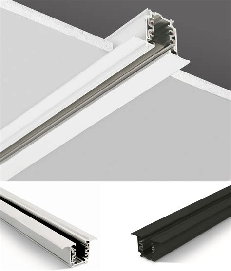 Recessed 3 Circuit Track For Clean Unobtrusive Ceiling Lighting Using