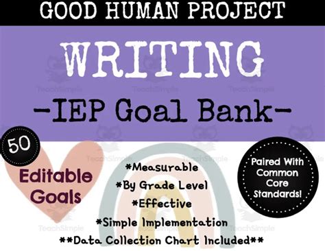 IEP Writing Goals Packet By Teach Simple