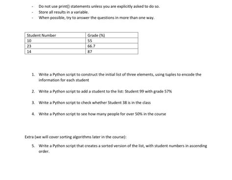 Solved Do Not Use Print Statements Unless You Are Chegg Com