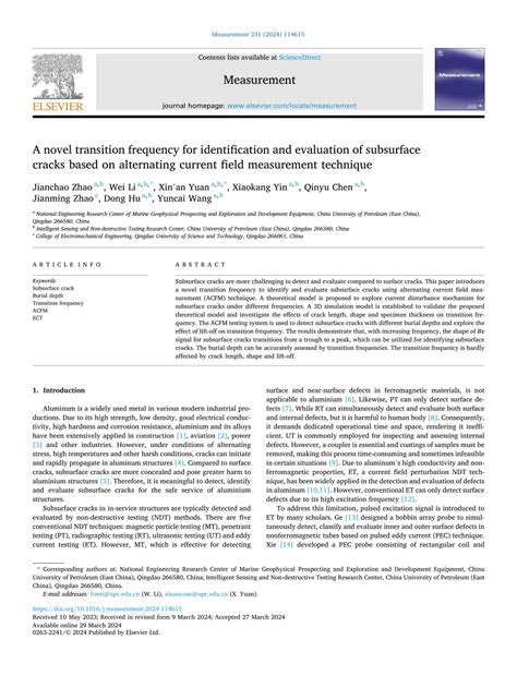 Pdf A Novel Transition Frequency For Identification And Evaluation Of Subsurface Cracks Based