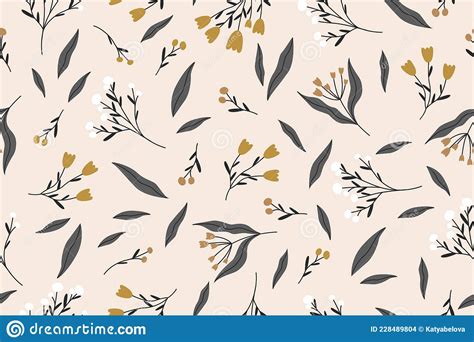 Seamless Pattern In Floral Style Light Background Vector Illustration