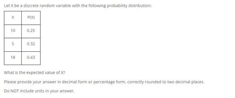 Solved Let X Be A Discrete Random Variable With The