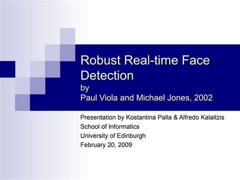Robust Real Time Face Detection Ppt