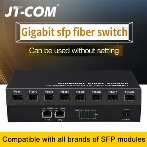 JT COM Gigabit Ethernet SFP Fiber Switch 1000Mbps SFP Media Converter 8 SFP Fiber Port And 2